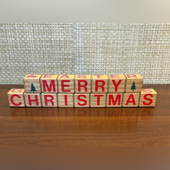 Vintage | Holiday | Vtg 98s Merry Christmas Wooden Changeable Holiday ...